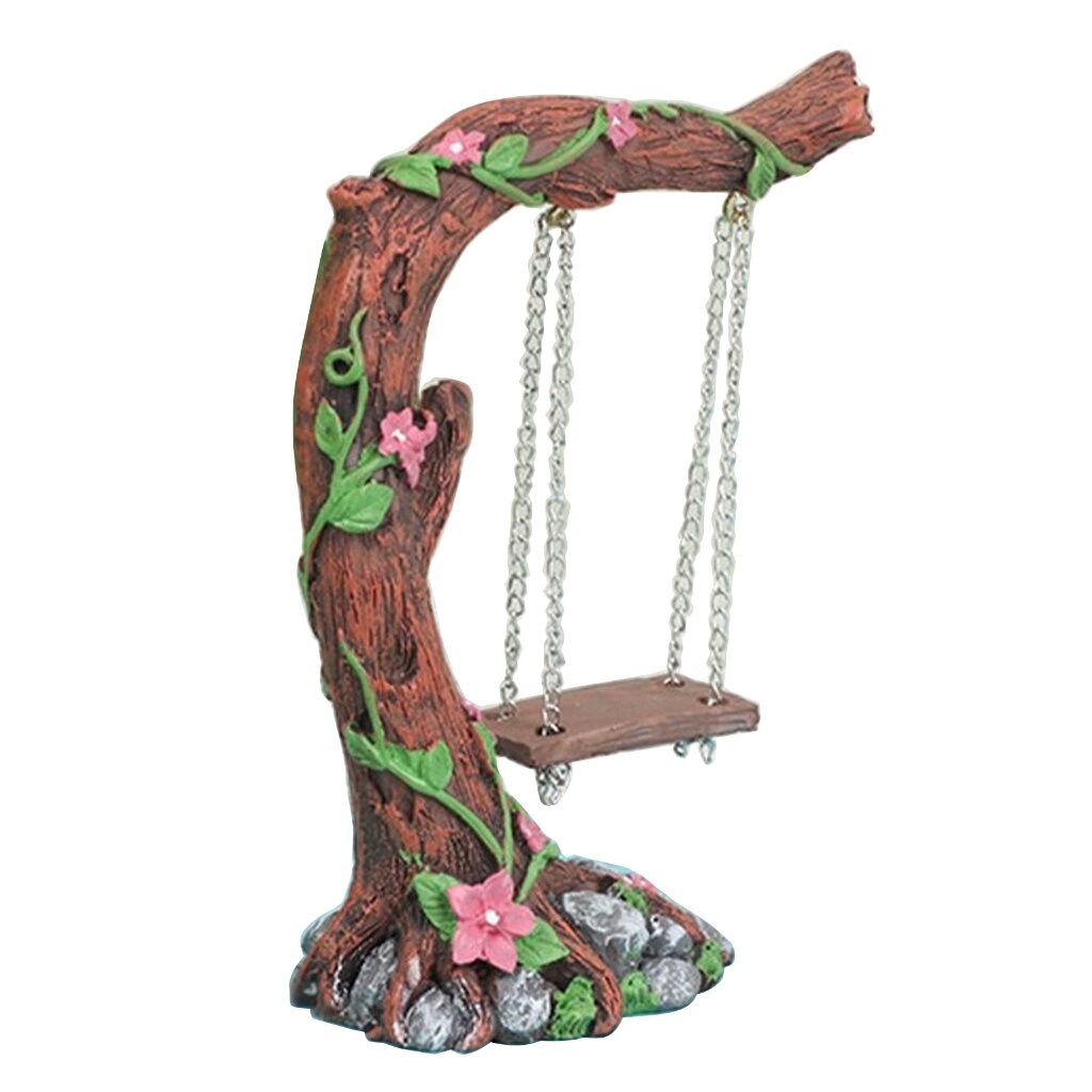 Уникальный Цветок Дерево Качели Из Смолы Ремесло Миниатюрная Настольная Полка Декоры Орнамент