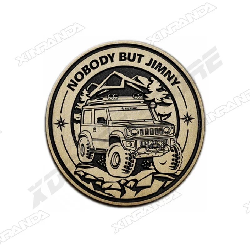 Наклейка с эмблемой, авто значок, медный металлический логотип для SUZUKI Jimny, украшение JB64 JB74 JB43 JB23 2014 2018 2020 2021 2023 Round Black