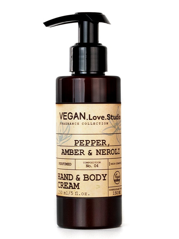 Крем для рук и тела Vegan.Love.Studio Pepper, Amber, Neroli, 150 мл