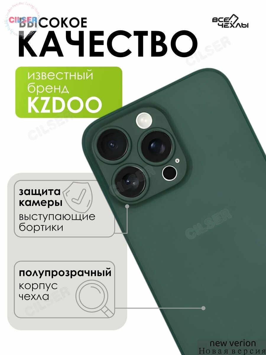 Чехол для смартфона, iPhone 15 pro, 0,3 мм, матовое покрытие, предотвращает отпечатков пальцев — фото 1