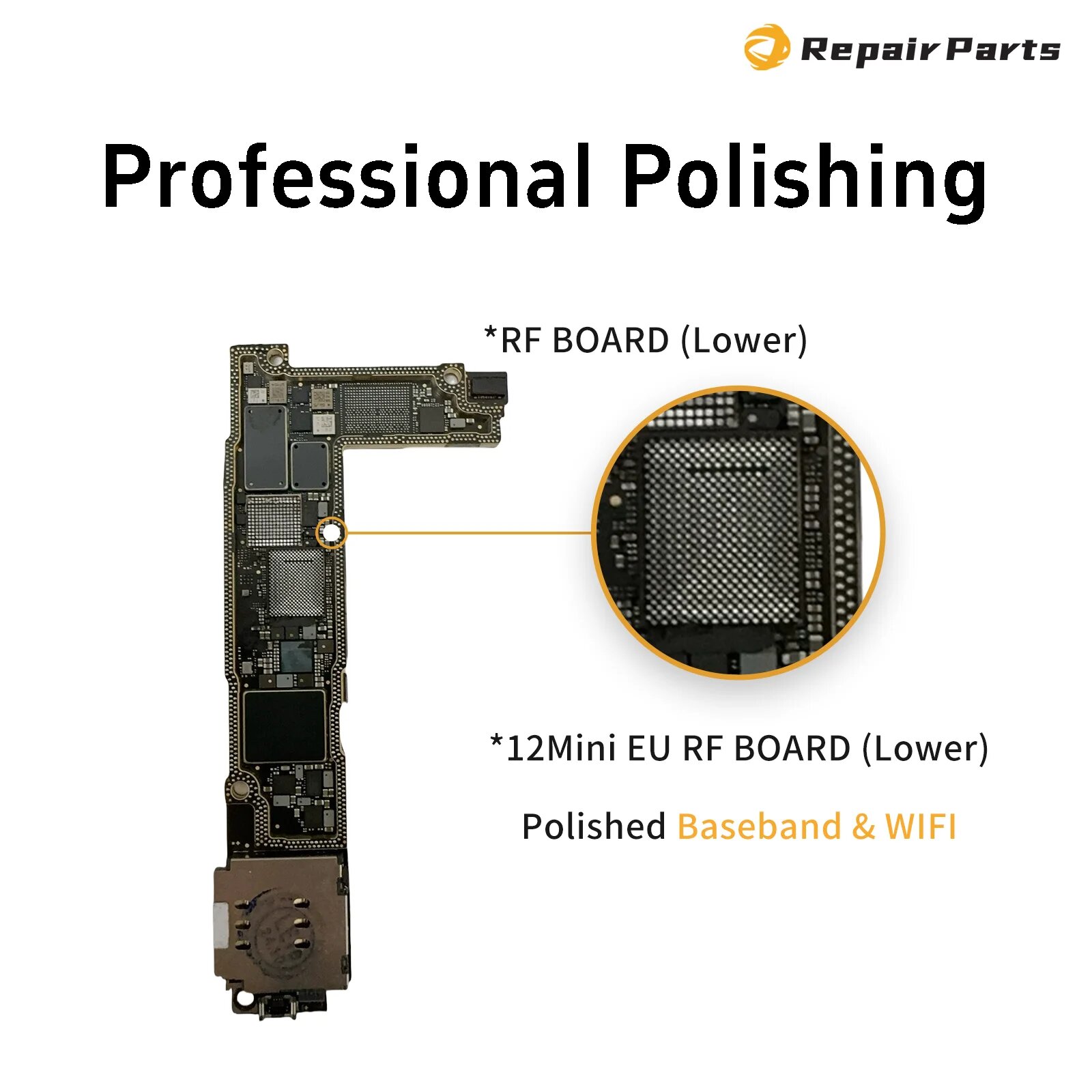 Материнская плата CUT с ЧПУ для iPhone 12 12 Pro Max Signal Logic Board Полированная материнская плата AP Up CPU RF Baseband Lower США ЕС Версия без Nand Board 12Mini EU Down