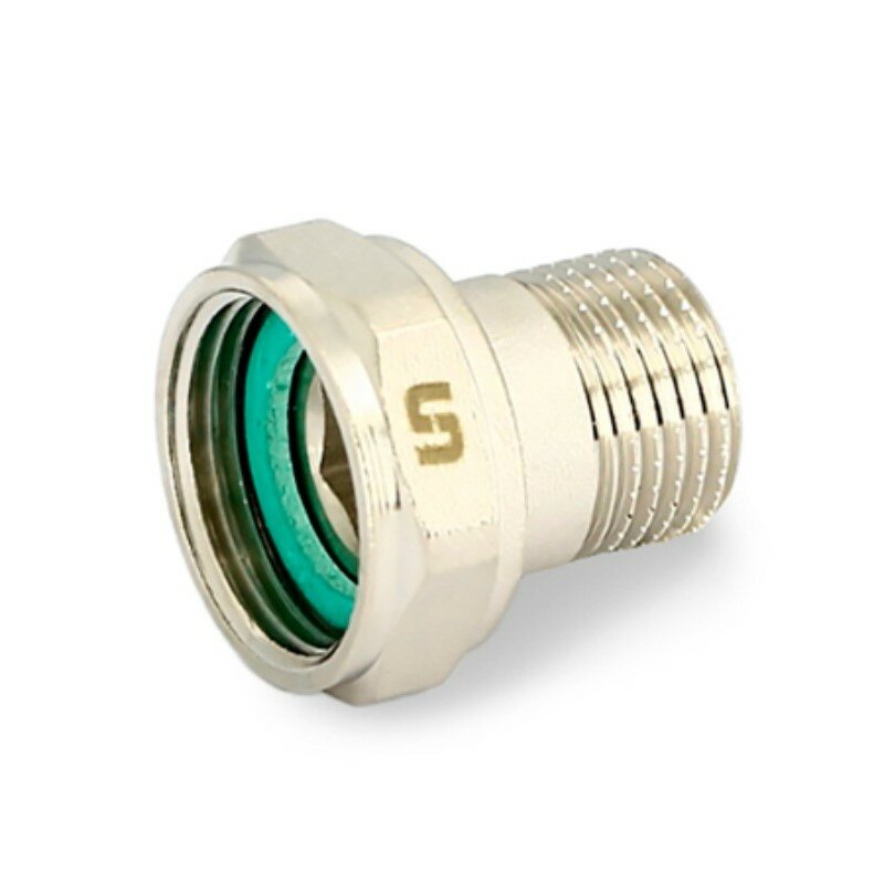 Соединение редукция 1/2" x 3/4" ВН с накид. гайкой, плоской прокладкой, никель UNI-FITT OPTIMAL