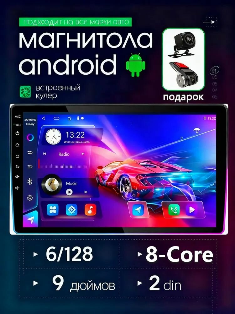 Автомобильный навигатор/6+128G/4+4 ядра