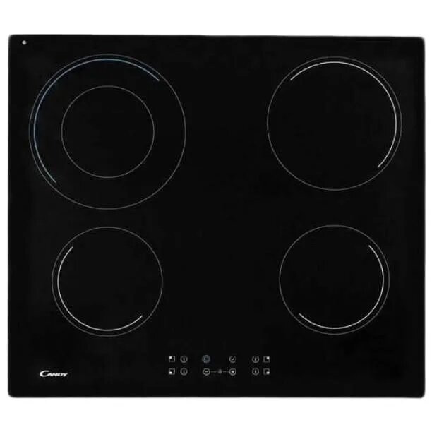 Электрическая варочная панель Candy CH64DVT, Hi Light, 4 конфорки, стеклокерамика, черная
