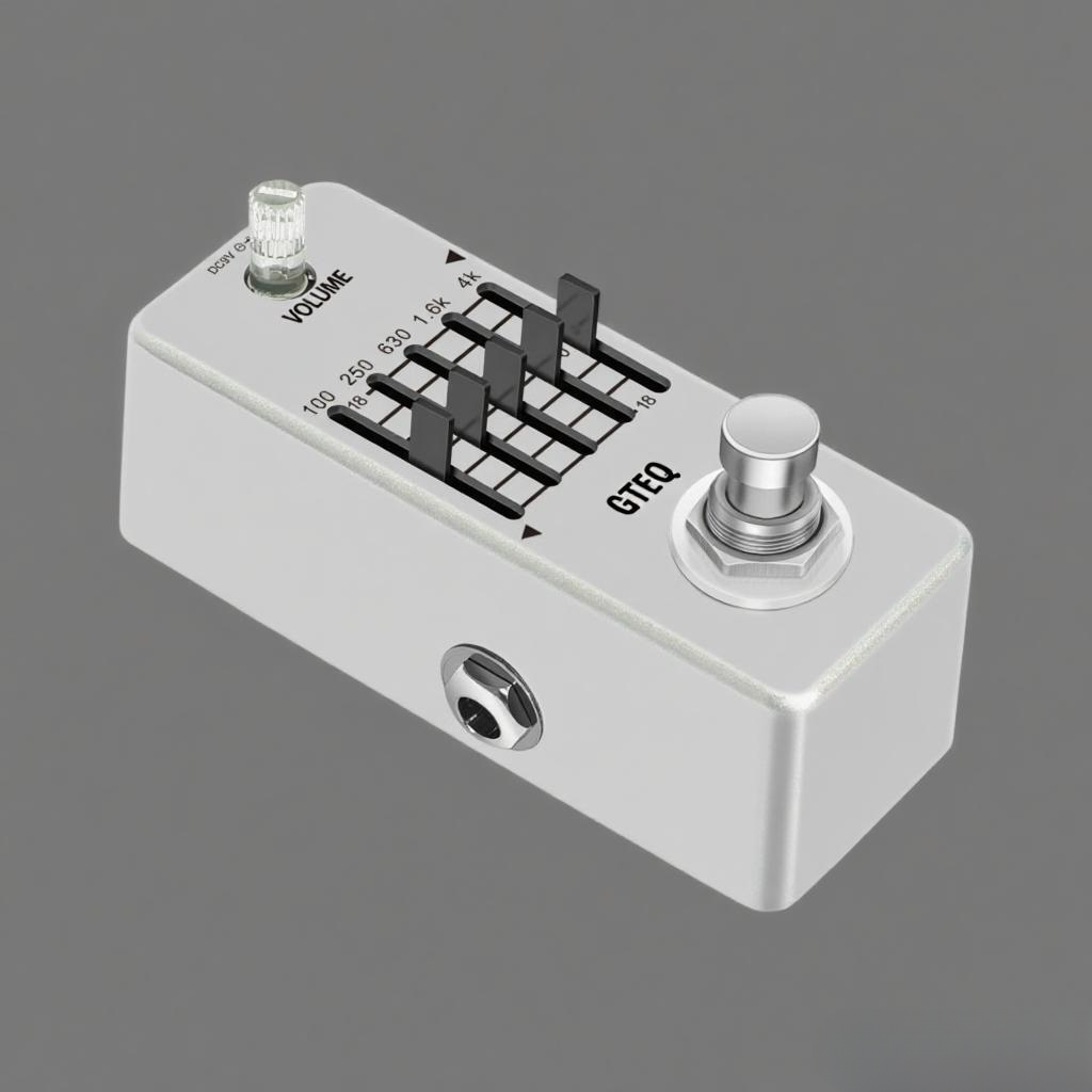 5 Band EQ Pedal Bass EQ 100Hz 250Hz 630Hz 1.6kHz 4kHz True Bypass 1/4" Mono Metal Case Effects Pedal Overdrive Distortion Delay Reverb Silver Metal 9.5*4.2*5.2 cm 210 g 1 Bass Equalizer 1 User Manual 9V DC 7 mA