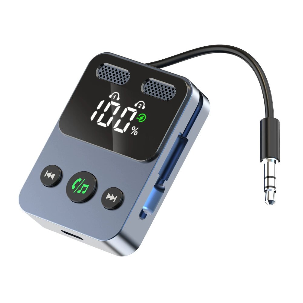 Bluetooth-передатчик и -приемник 2-в-1 с Bluetooth 5.3, мощными басами, двумя микрофонами, автомобильным Bluetooth,