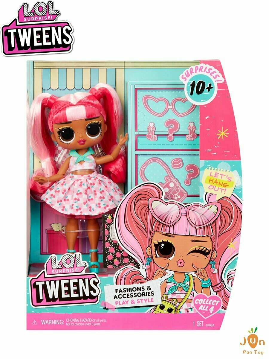 Surprise Tweens Core Cherry B.B. / детские игрушки, куклы лол, с красными двойными хвостиками и аксессуарами