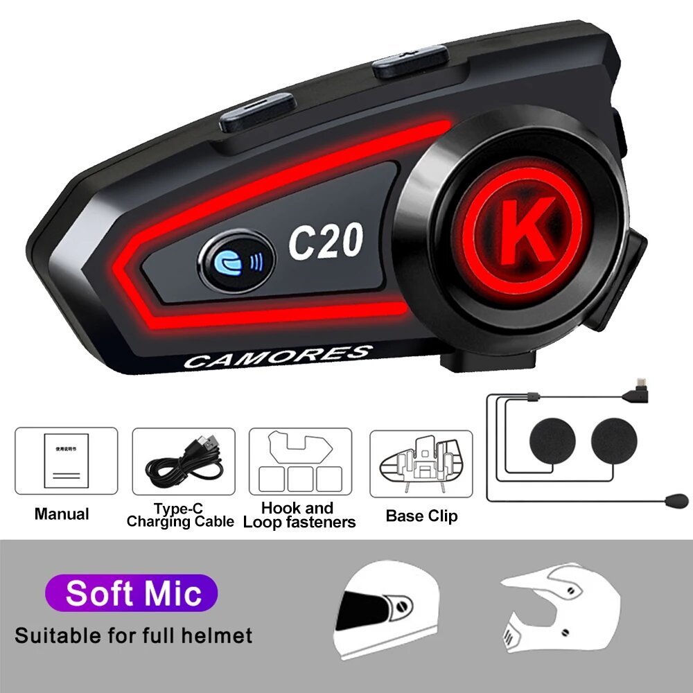 Bluetooth Гарнитура для Шлема Camores C20, Soft Mic