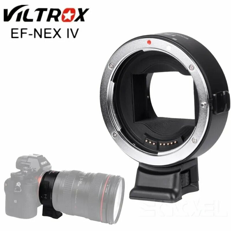 Автофокус Переходное кольцо Viltrox EF-NEX IV, для Canon EF/EF-S и Камера Sony E Mount A7 A7II A7III A7IV A7RIII A7RV A7S A6700 A6600