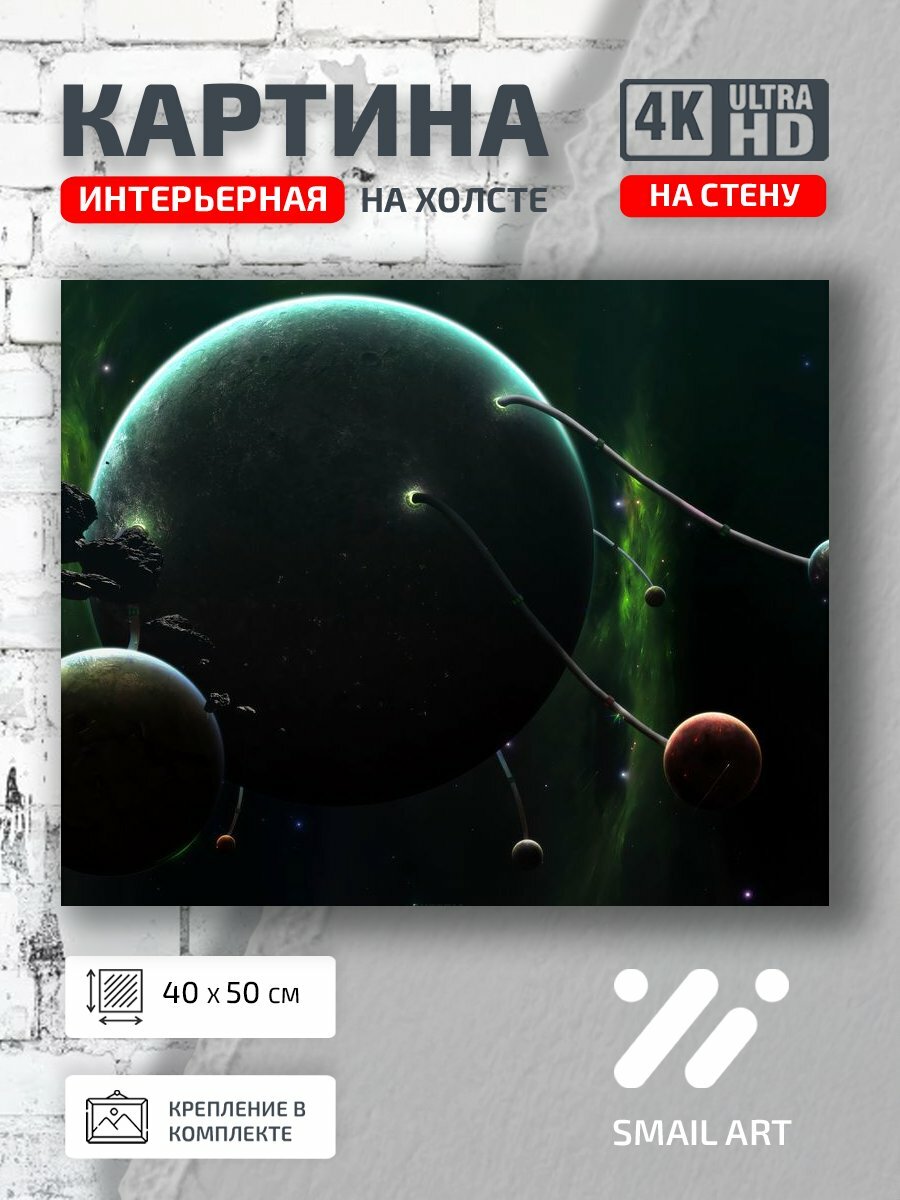 Картина на холсте интерьерная 40 на 50 на стену Просторы Space для кабинета космос интерьер