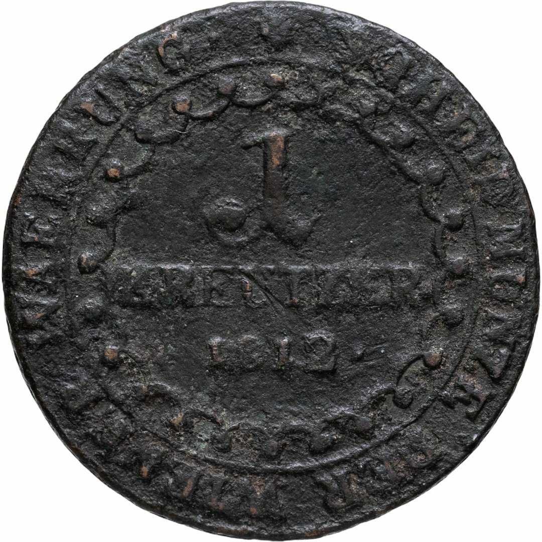 Австрия 1 крейцер (kreuzer) 1812 G знак монетного двора "G" - Бая-Маре