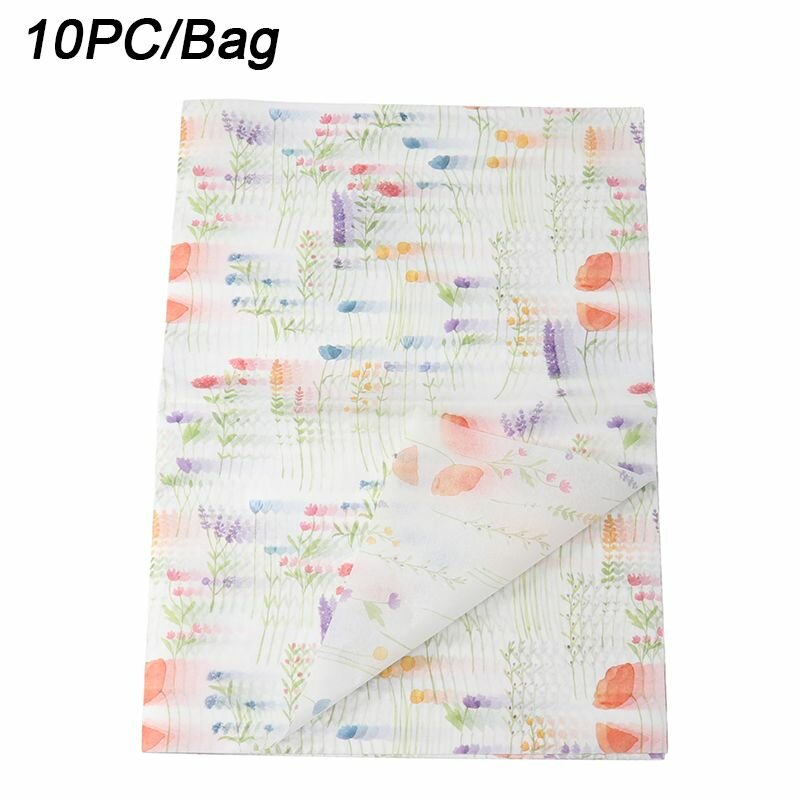 Упаковочная бумага крафт нежная, набор 10 листов 50x35 см в пастельных тонах для подарков, букетов и DIY декора