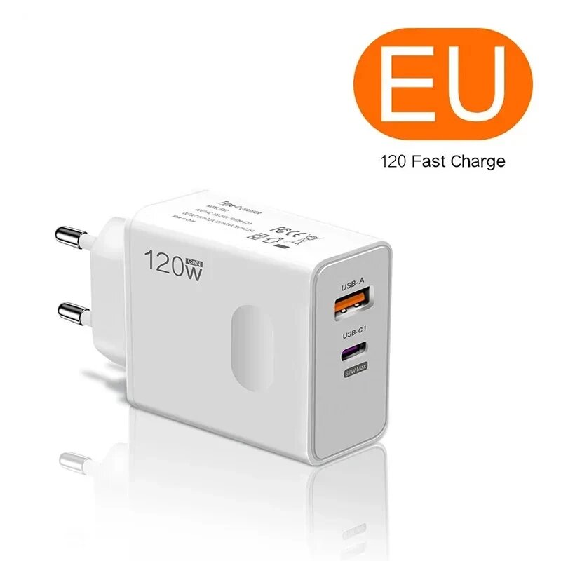 Оригинальное зарядное устройство Xiaomi 120 Вт Fast Charge Hypercharge EU US UK Адаптер питания Usb 6A Type C для Xiaomi Ultra Redmi Аксессуары EU White