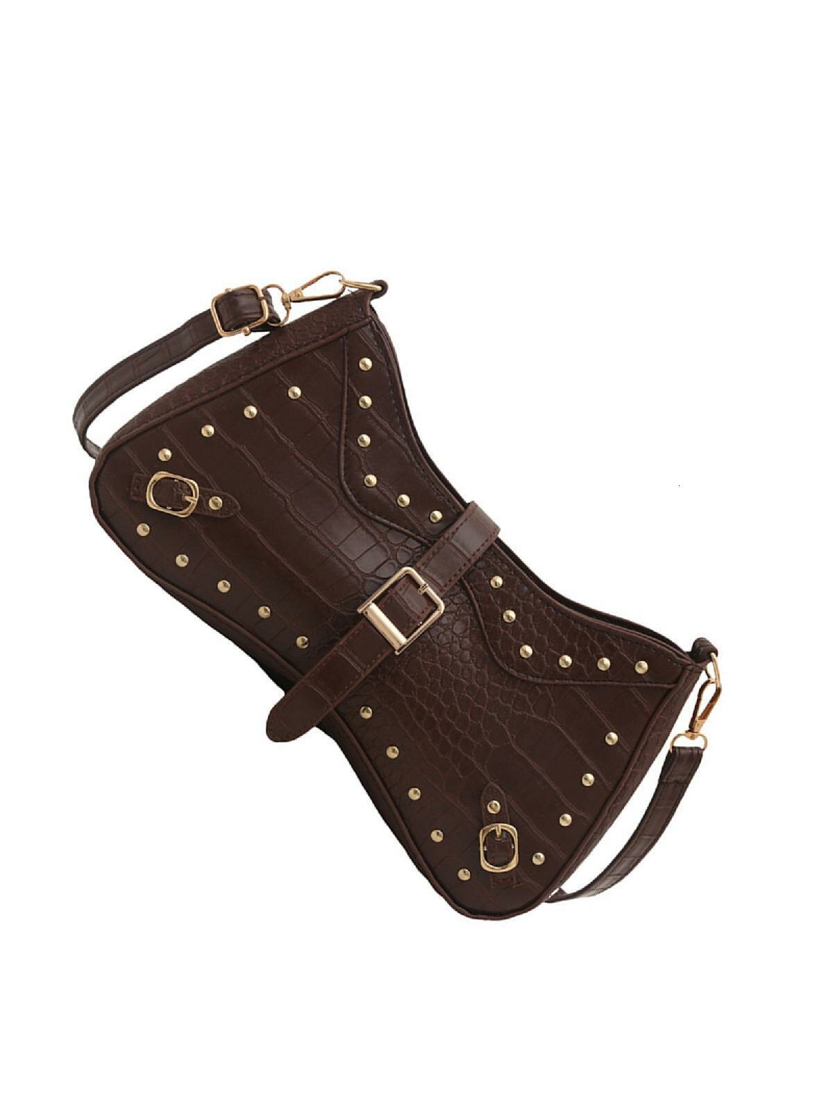 Ретро Сумка для Подмышек для Женщин С Заклепками, Сумка Через Плечо, Стильная Сумка Через Плечо, Модная Сумка Для Поездок На работу, Простая Сумка для Подмышек