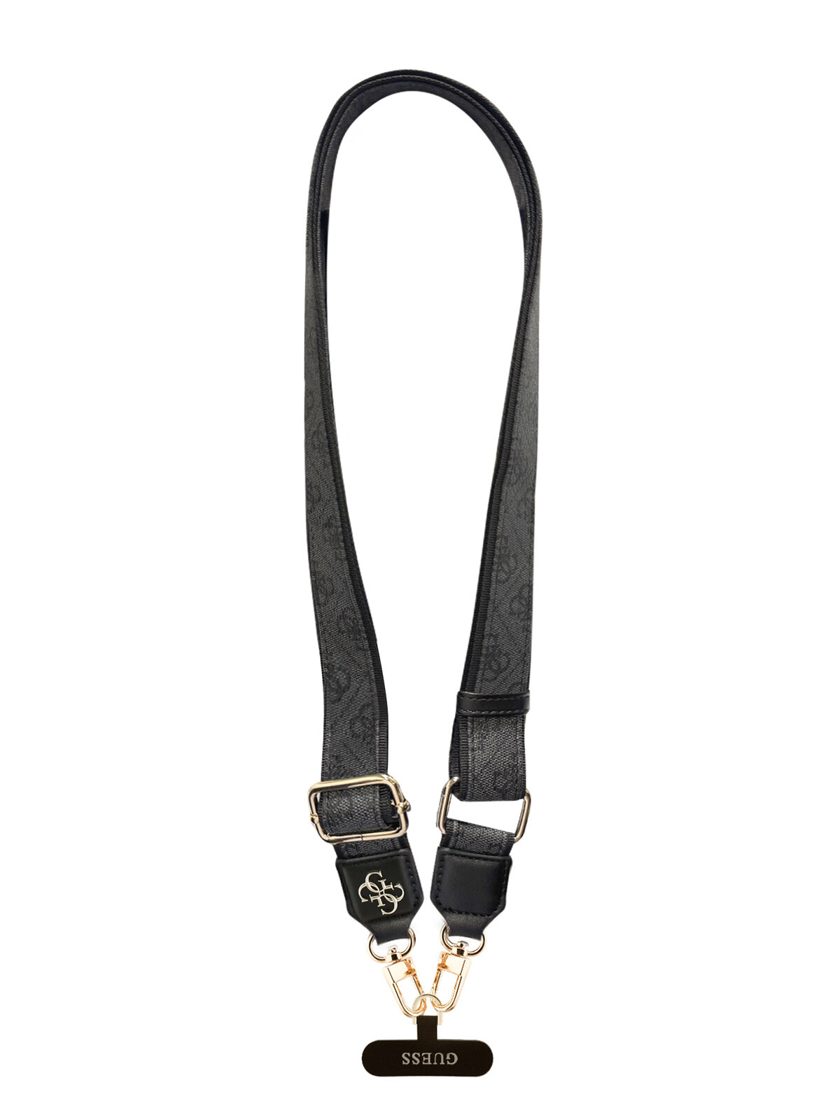 Ремешок Guess для смартфона на шею или через плечо, кросс-боди из экокожи PU leather, черный