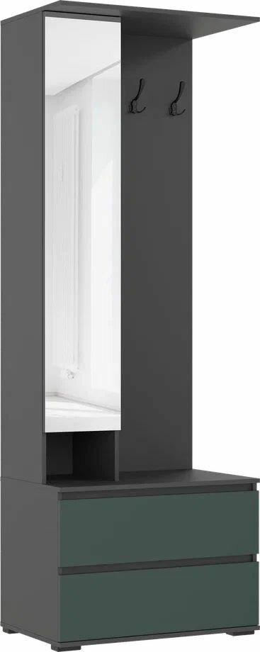 Прихожая Норд (изумрудный, графит) 2236х800х510 МИФ