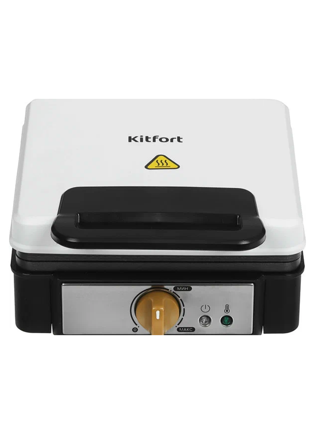 Вафельница Kitfort КТ-1692, белый/черный, антипригарное покрытие, 1200Вт
