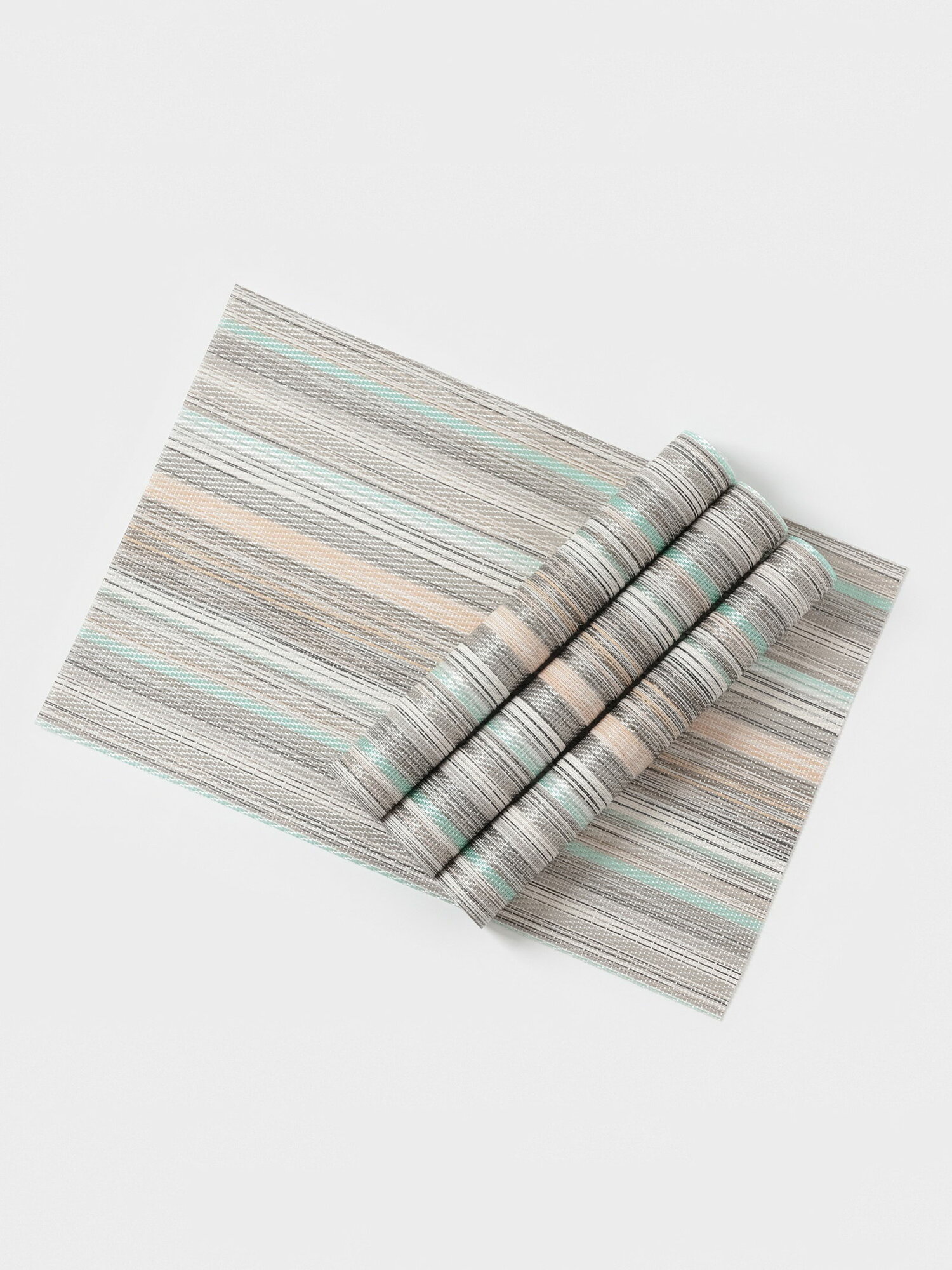 Набор салфеток сервировочных на стол "Дождь", 4 шт, 45x30 см, цвет бирюзово-белый