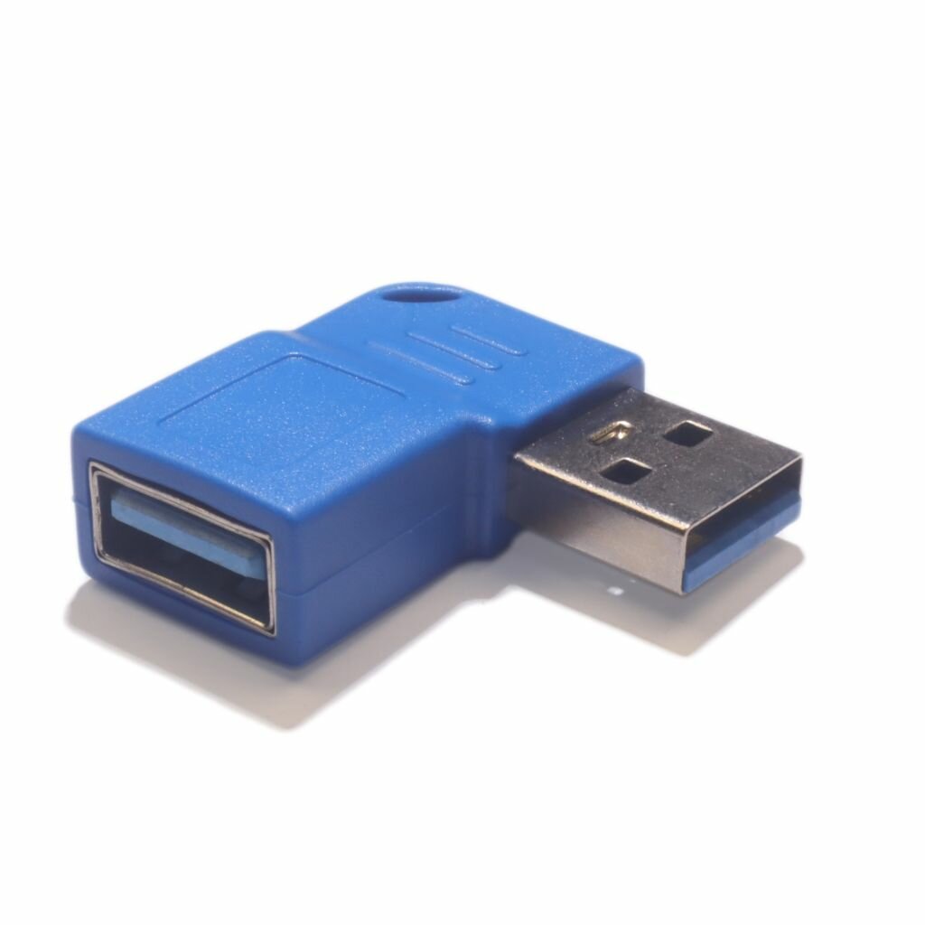Адаптер USB3.0 от женщины к мужчине на локте-синий-правый изгиб