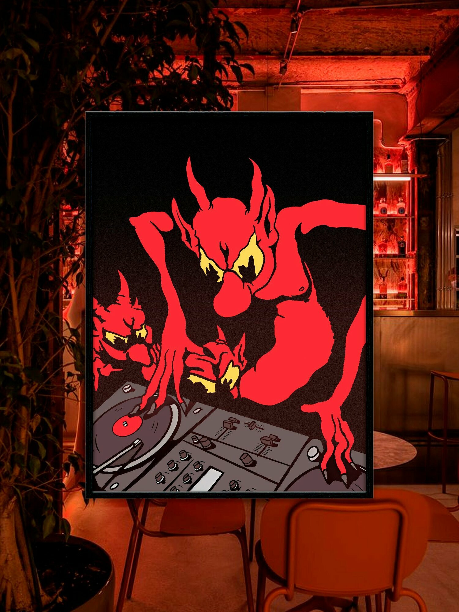 Интерьерный постер "Devil - My DJ" в стиле pinterest, 30x40 см