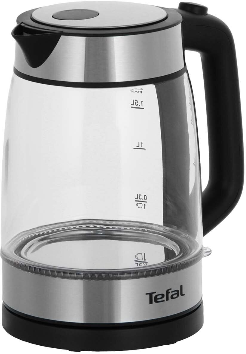 Чайник Tefal KI 700830, 2400 Вт, стекло/пластик, черный/серебристый