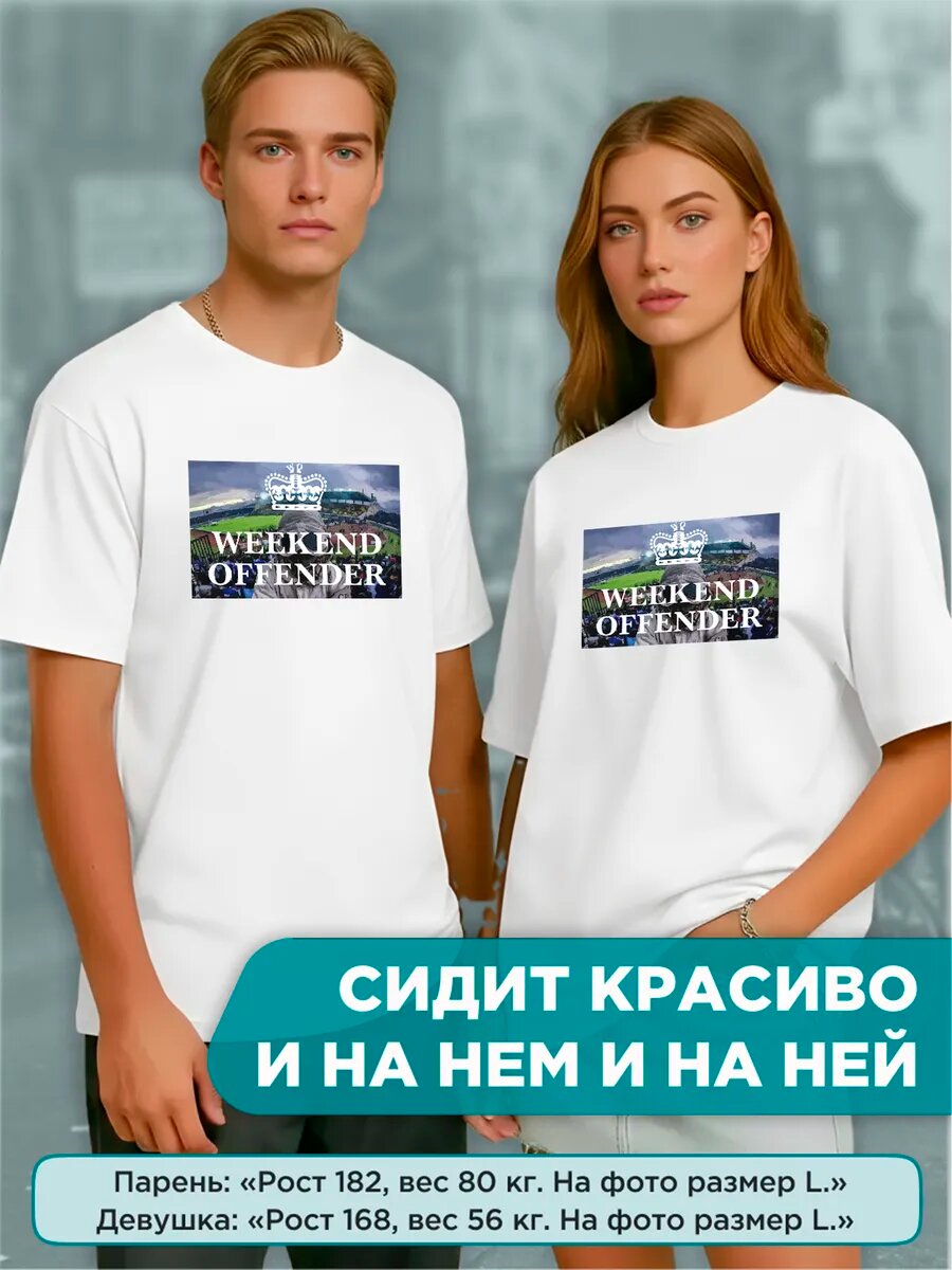 Футболка PRINTSHOT, 1 шт., размер M, белый — фото 1