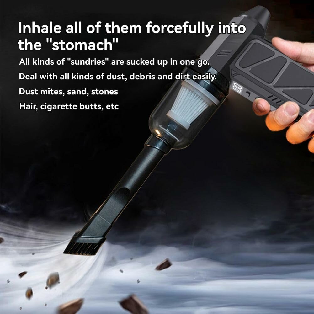 Турбовентилятор (воздуходувка и пылесос 2 в 1), для мангала, с подсветкой, 110000 об/мин, черный (5 насадок)