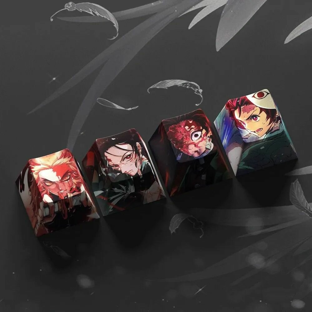 Кейкапы для механической клавиатуры "Demon Slayer", Колпачок для ключей из аниме, PBT Профиль Cherry