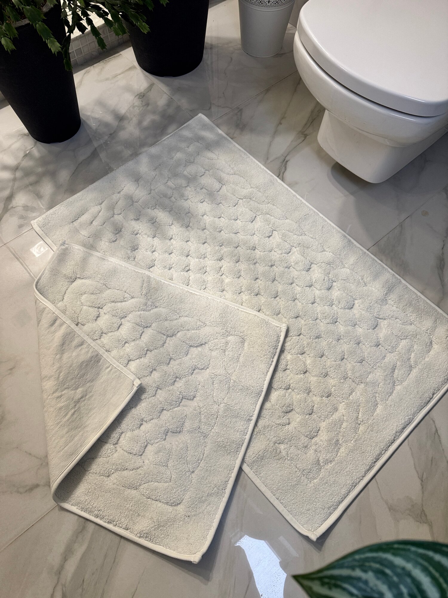 Коврики Natali's Carpets на пол для ванной и туалета 2 штуки 100х60- 60х50 см Турция