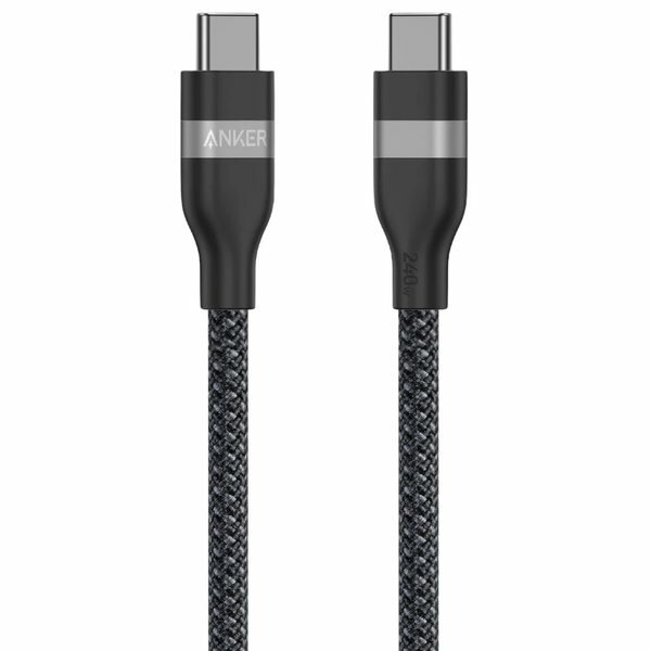 Anker USB Type-C - USB Type-C Cable (240W, Upcycled-Braided) A82E2 0.9 м, черный, кабель для зарядки