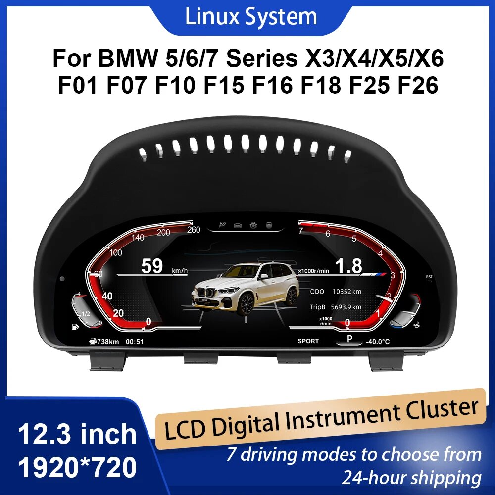 Цифровая приборная панель кластера для BMW 5/6/7 серии X3/X4/X5/X6 F01 F07 F10 F15 F16 F18 F25 F26 Одометр, спидометр, приборная панель