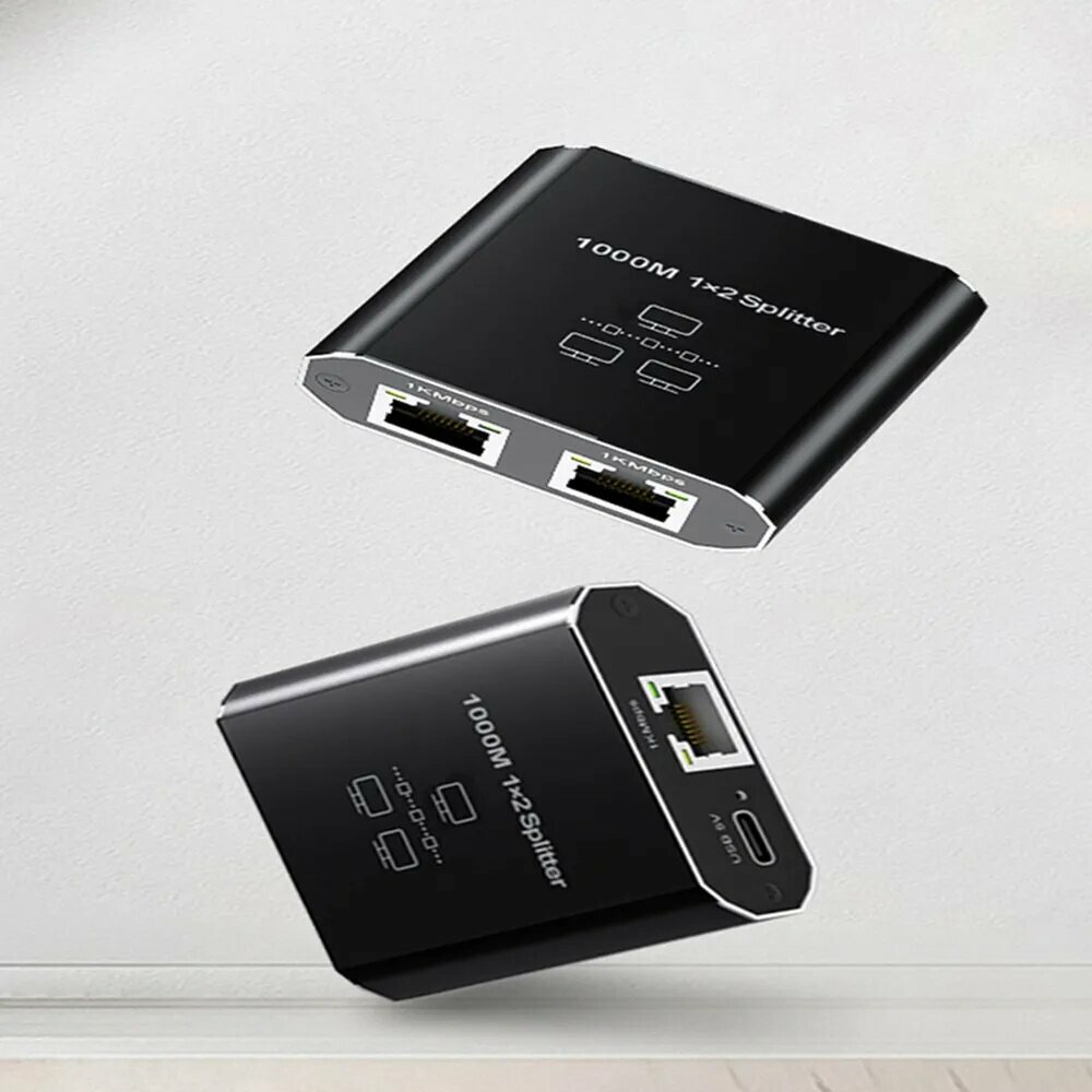 Splitter Ethernet от 1 до 2 1000 Мбит / с Гигабитный интернет -кабельный сплиттер RJ45