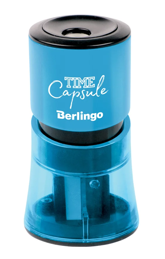 Точилка пластиковая Berlingo "TimeCapsule" 2 отверстия, контейнер, ассорти
