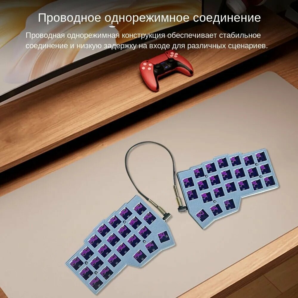 Клавиатура CORNE раздельная клавиатура с эргономичным дизайном для обеих рук, синий