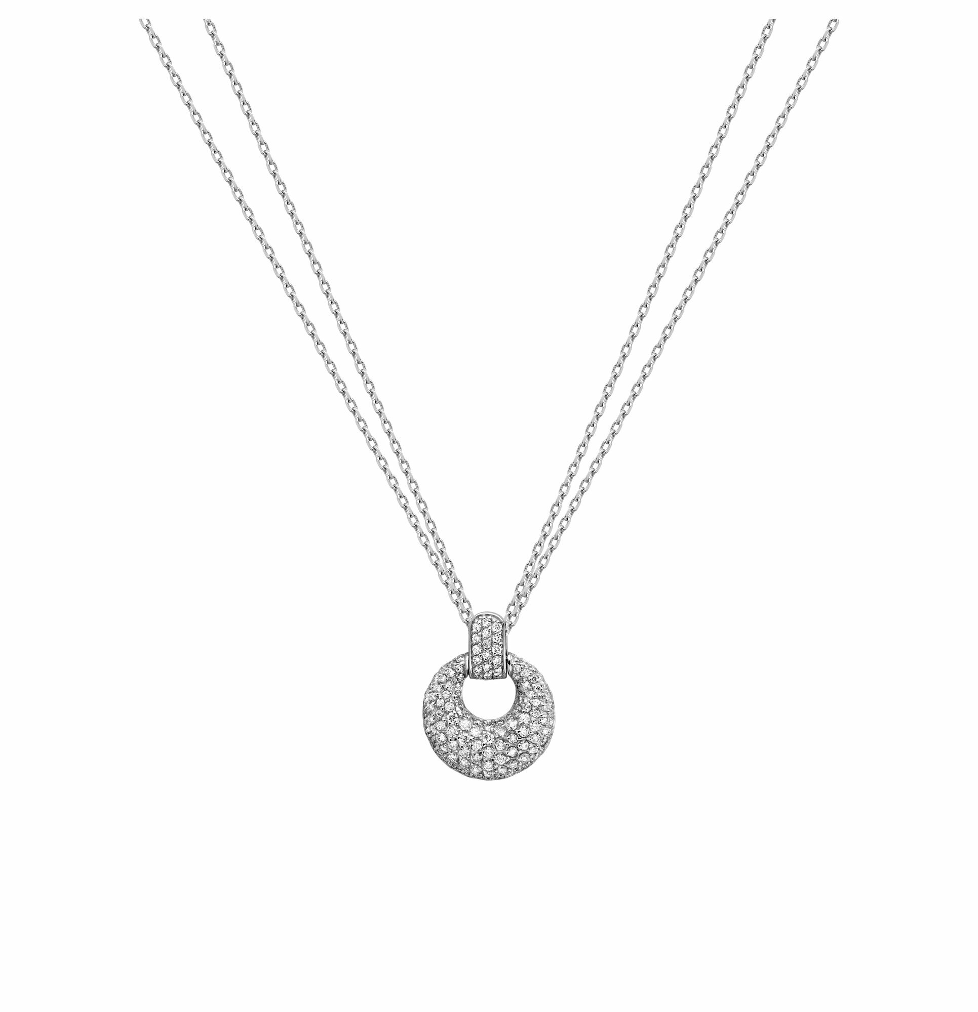 Колье, белое золото, 750 проба, бриллиант