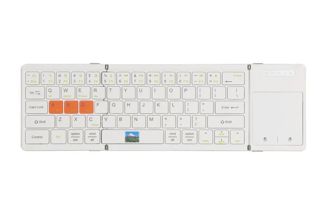 Складная Bluetooth-клавиатура Jomaa С Тачпадом, Перезаряжаемая, Трехсекционная, Беспроводная, Компактная, Для Путешествий