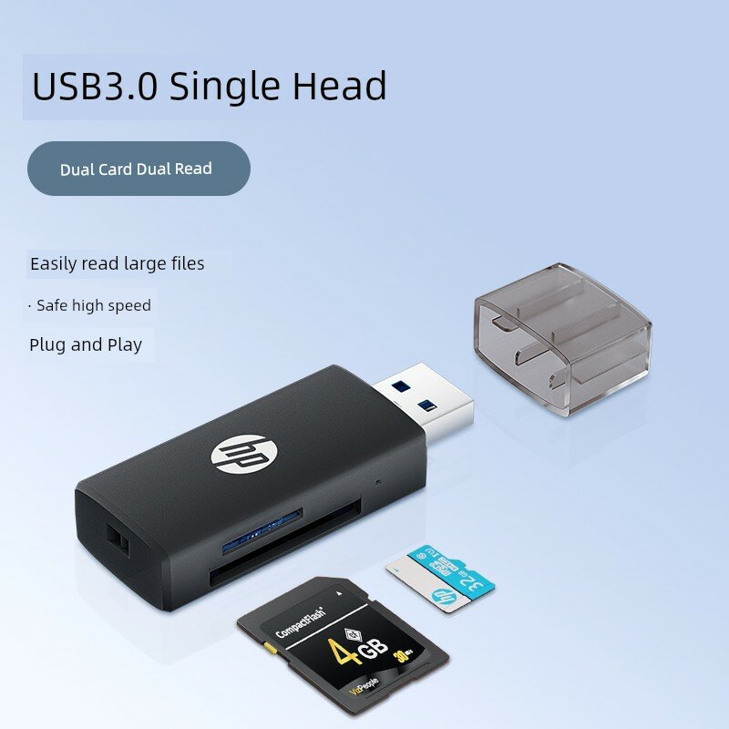 Универсальный кардридер HP для карт памяти SD и TF, USB 3.0, подключается к мобильному телефону, компьютеру,