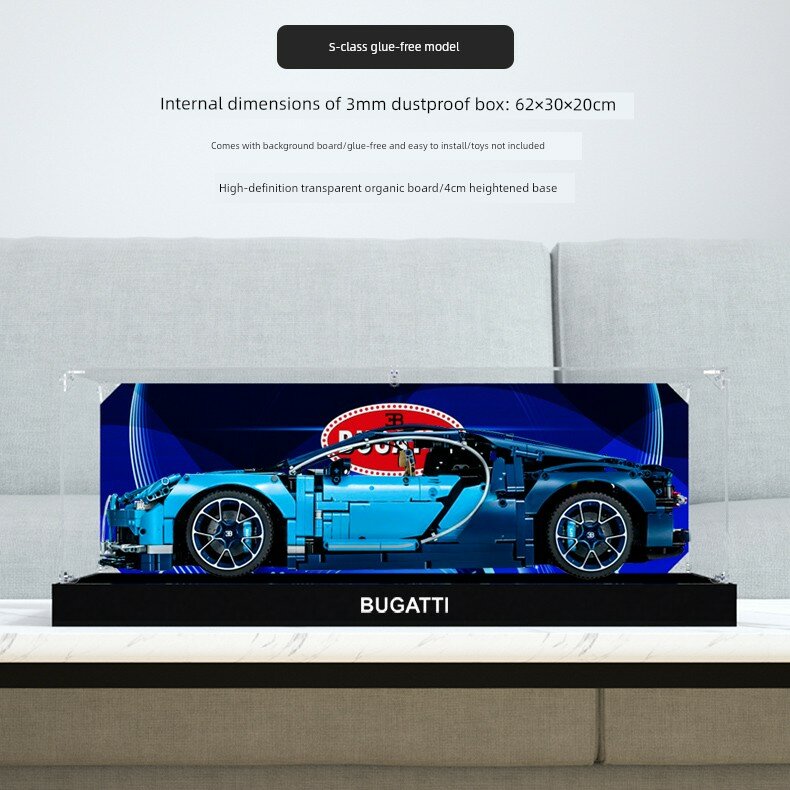 Акриловый пылезащитный чехол для демонстрационного кейса LEGO 42083 Bugatti Veyron Chiron, коробка для хранения фигурок