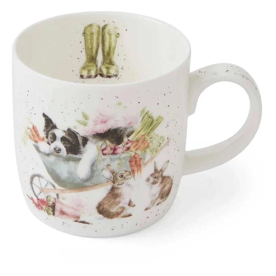 Кружка Royal Worcester Забавная фауна Пес Сладок сон трудящегося 310 мл, фарфор костяной