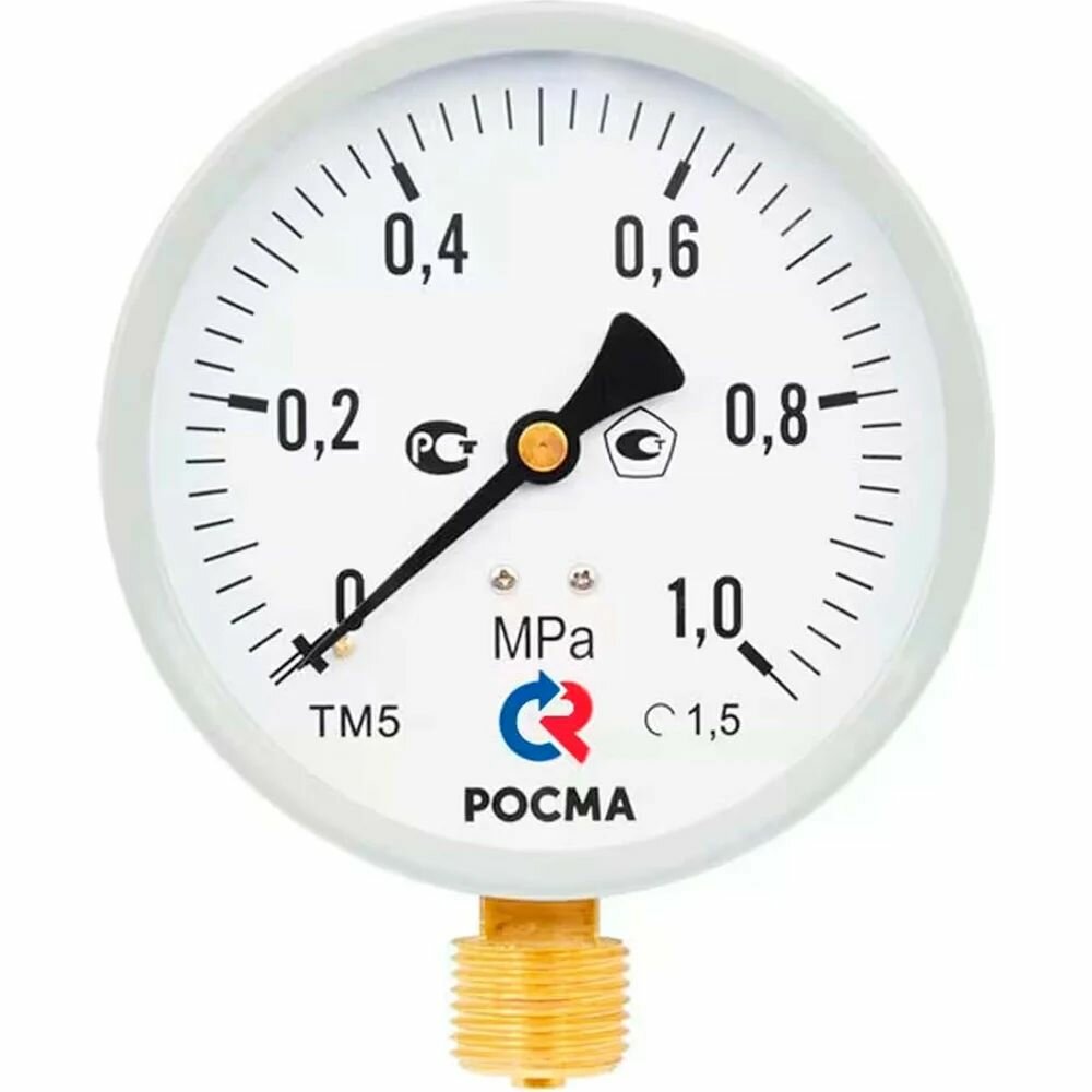 Общетехнический манометр росма ТМ-510Р.00 М2 (0-1.6МПа) ДК100 G1/2, класс точности 1.5 D270-06619
