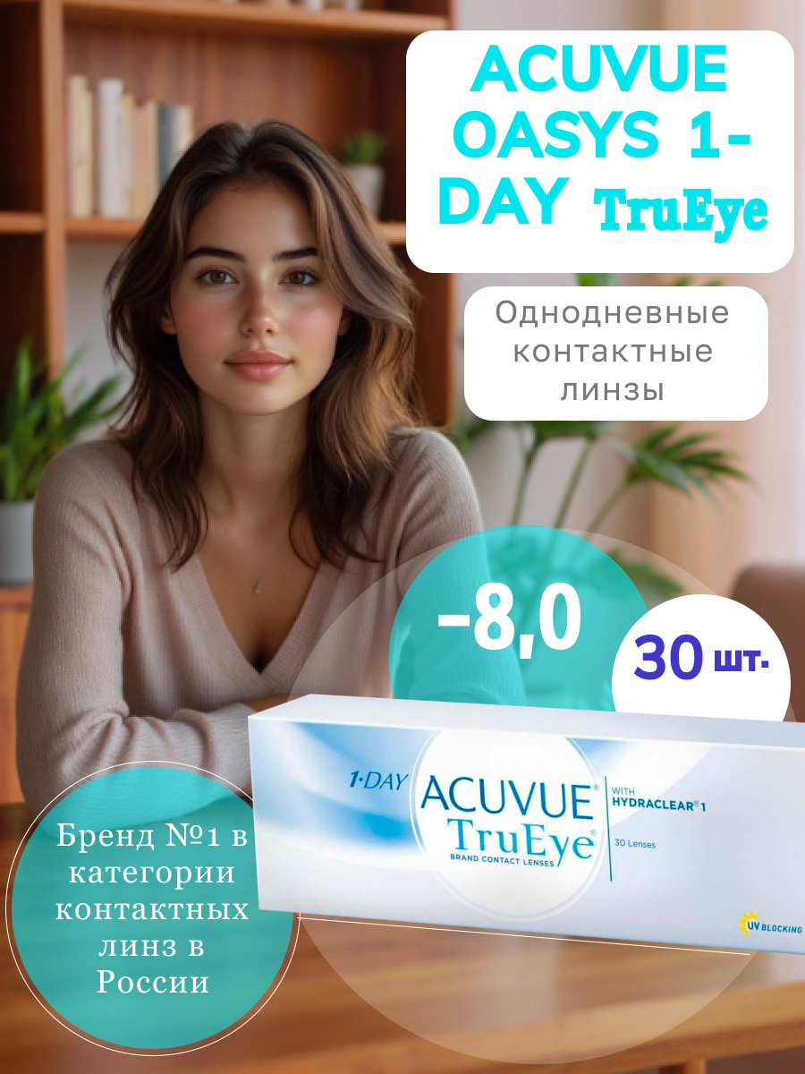 Контактные линзы 1-Day Acuvue TruEye 30 шт / 8.5 / -8.0