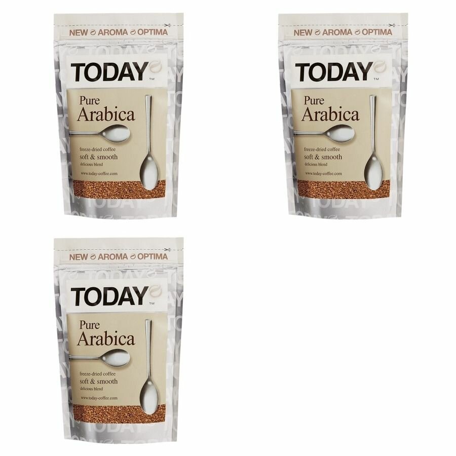 TODAY Кофе Арабика, сублимированный, 75 г, 3 шт.