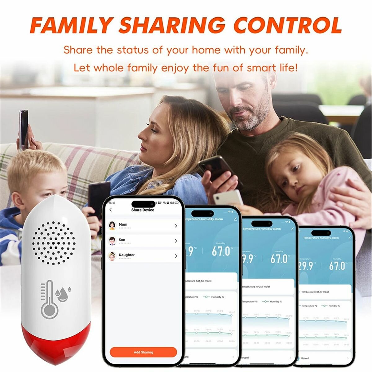 Wi-Fi гигрометр термометр для помещений, беспроводной умный датчик температуры