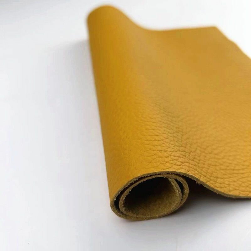 Верхний слой из натуральной кожи коровы, коричневая кожа с текстурой личи, обивка для дивана, прикроватная ткань, ручная работа, DIY