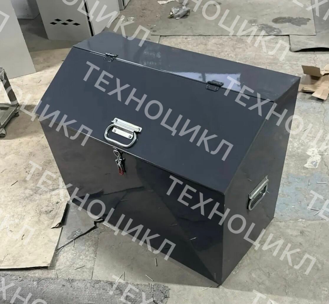 Металлический универсальный ларь 800х400х600 мм, ящик для хранения дома, гаража и дачи, темно-серый