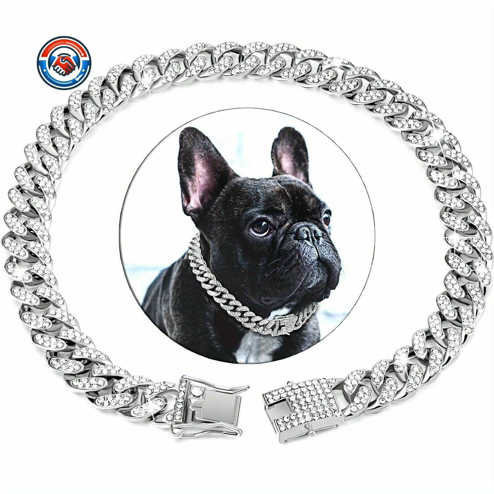 Роскошный бриллиантовый ошейник для собак и кошек, кубинская цепь с кубическим цирконом, дизайнерская пряжка, золотое или серебряное покрытие, ювелирное ожерелье на шею для маленьких, средних и крупных питомцев, стильный аксессуар для выставок и празднико