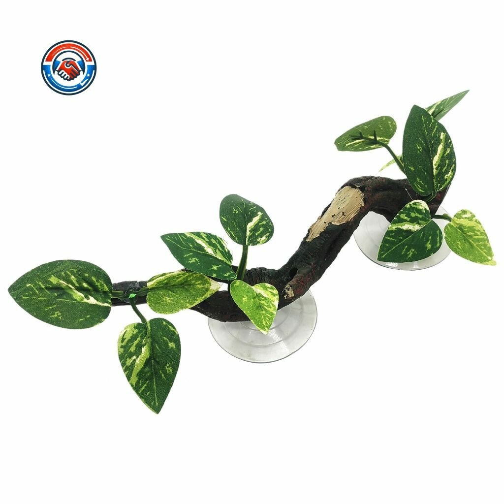 Угловая ветка для аквариума и террариума, декоративный корень из смолы для лазания рептилий и амфибий, натуральный террариумный декор с креплением