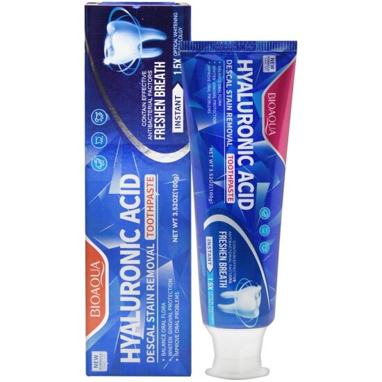 Зубная паста Bioaqua для удаления пятен, с гиалуроновой кислотой, 100 г