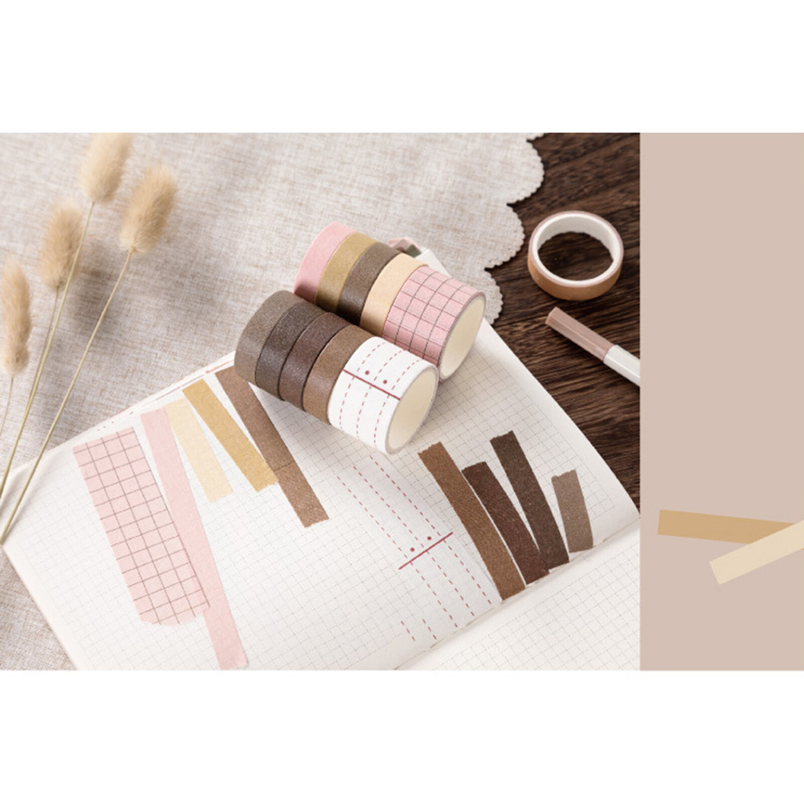 Ленты из японской бумаги Washi Sweet Dream Series для скрапбукинга, DIY, декора, журналов, скрапбуков, упаковки подарков, длина 2 метра, размер 6.8*4*4 см, вес 51 г, в набор 10 штук