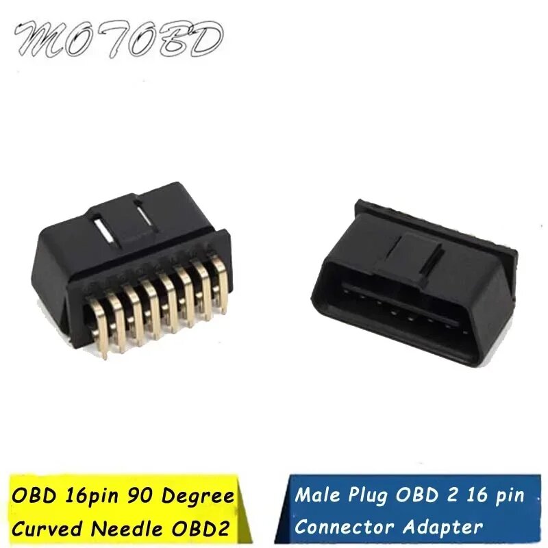 OBD 16-контактный 90-градусный изогнутый игольчатый OBD2 16-контактный штекер OBD 2 16-контактный разъем-адаптер автомобильные аксессуары диагностический кабель
